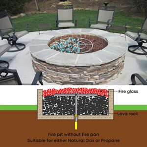 Stanbroil 24 Inch Round Fire Pit Burner Ring for Natural Gas & Propane Fire Pit Fireplace - Black Steel Fire Pit Burner for Indoor & Outdoor, BTU 296,000 Max