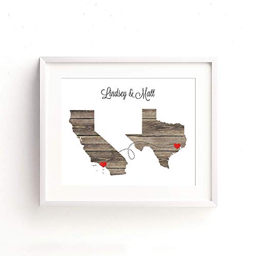 Any Two States Love Wedding Gift