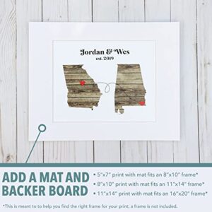 Any Two States Love Wedding Gift