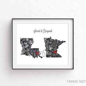 Any Two States Love Wedding Gift