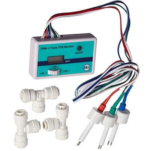 hm digital trm-1, 3x 1/4" tee, triple inline tds ppm monitor/meter