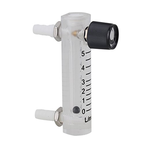 CNBTR Oxygen Flow Meter 0-5 LPM Acylic Flowmeter Gas Acrylic Metal Fitting for Oxygen Air Gas Conectrator