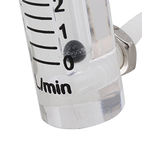 CNBTR Oxygen Flow Meter 0-5 LPM Acylic Flowmeter Gas Acrylic Metal Fitting for Oxygen Air Gas Conectrator