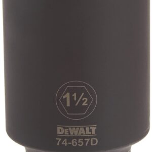 DEWALT Deep Impact Socket, SAE, 1/2-Inch Drive, 1-1/2-Inch, 6-Point (DWMT74657OSP)