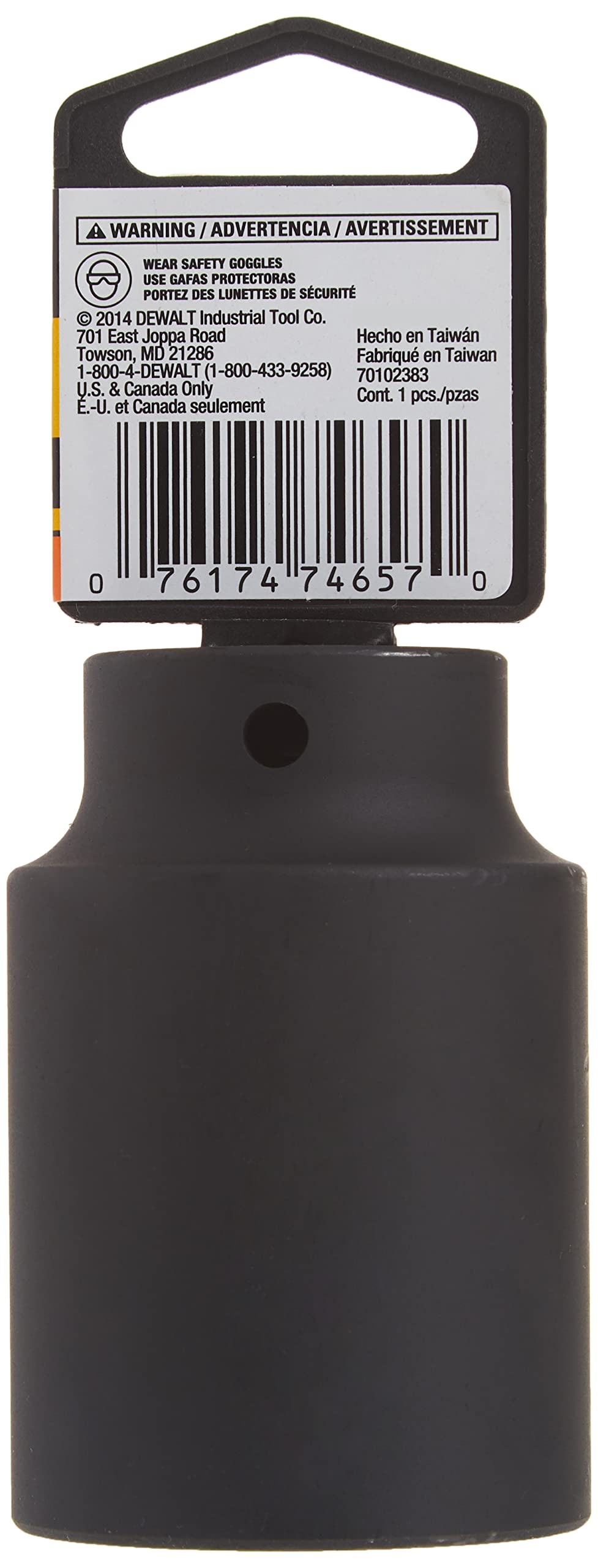 DEWALT Deep Impact Socket, SAE, 1/2-Inch Drive, 1-1/2-Inch, 6-Point (DWMT74657OSP)