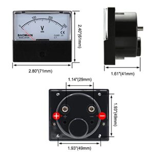 Baomain Dh-670 DC 300v Volt Analog Panel Mount Meter Voltmeter