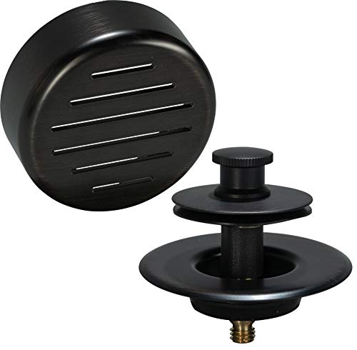 AB&A 60115 Tub Drain Trim Kit with Push eN Lift Stopper, Classic High-Capacity Overflow Plate, and Press-in Strainer Cover, Venetian Bronze