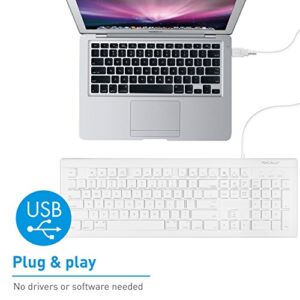 Macally 104 Key USB Wired Keyboard and Mouse Combo with Apple Shortcut Keys for Mac, iMac, Macbook, and Windows PC (MKEYECOMBO), White