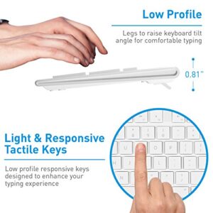 Macally 104 Key USB Wired Keyboard and Mouse Combo with Apple Shortcut Keys for Mac, iMac, Macbook, and Windows PC (MKEYECOMBO), White