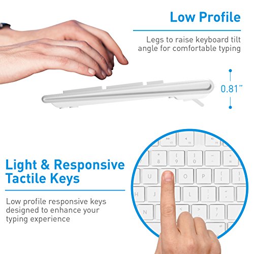 Macally 104 Key USB Wired Keyboard and Mouse Combo with Apple Shortcut Keys for Mac, iMac, Macbook, and Windows PC (MKEYECOMBO), White