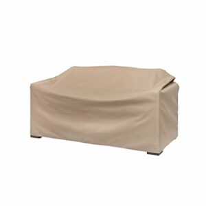 modern leisure basics patio loveseat cover, 55"l x 33"w x 38"h, khaki