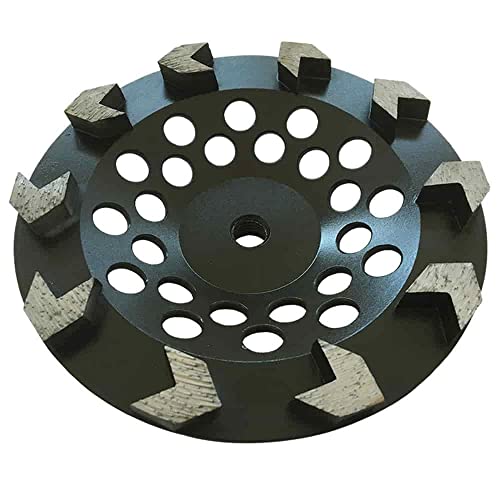 7" High Performance Diamond Grinding Wheels for Concrete, Paint, Epoxy, Mastic, Coating Removal, 30/40 Grit, 10 Arrow Segments, 5/8"-11 Arbor