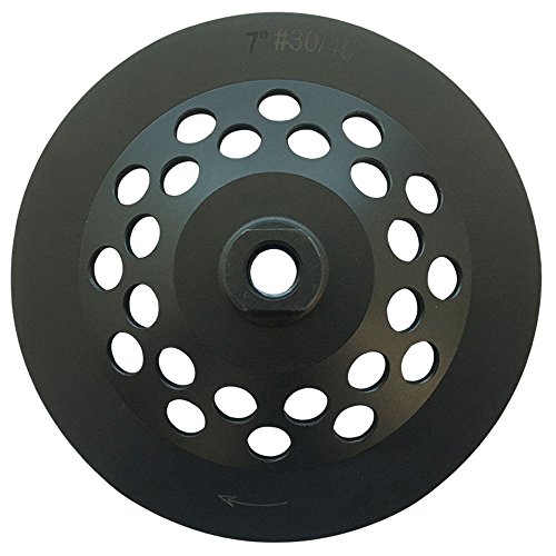 7" High Performance Diamond Grinding Wheels for Concrete, Paint, Epoxy, Mastic, Coating Removal, 30/40 Grit, 10 Arrow Segments, 5/8"-11 Arbor