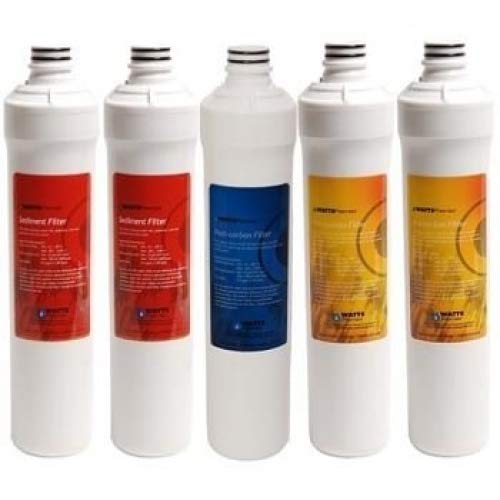 Watts Premier, Ro Pure Replacement Filter 5-pack Sanitary "Push Button" Fitter Change.