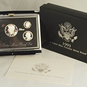 1993 S UNITED STATES MINT PREMIER SILVER PROOF SET PENNY, NICKEL DIME, QUARTER, HALF DOLLAR US Mint Brilliant Uncirculated