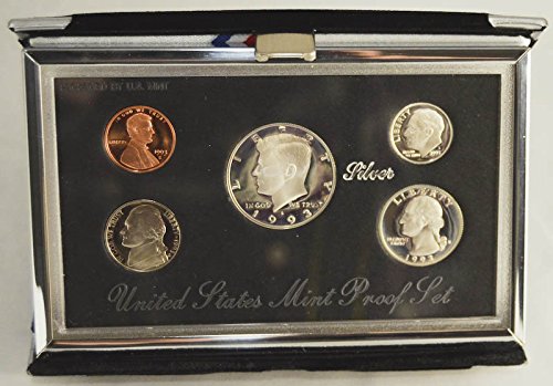 1993 S UNITED STATES MINT PREMIER SILVER PROOF SET PENNY, NICKEL DIME, QUARTER, HALF DOLLAR US Mint Brilliant Uncirculated