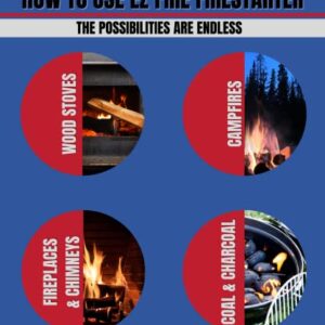 EZ FIRE FIRESTARTER for Fireplace, Campfire, or Grills. Safe, All Purpose, Effective, Waterproof, Windproof Fire Starter Gel Packets for Indoor or Outdoor Use. 50 Pack