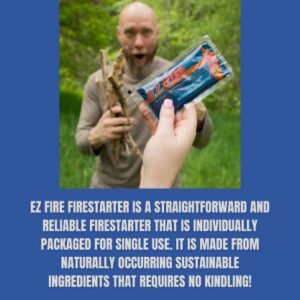 EZ FIRE FIRESTARTER for Fireplace, Campfire, or Grills. Safe, All Purpose, Effective, Waterproof, Windproof Fire Starter Gel Packets for Indoor or Outdoor Use. 50 Pack