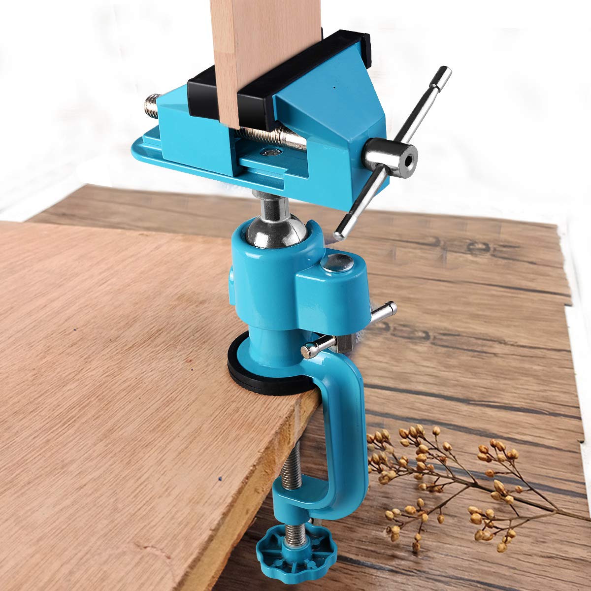 Goplus® Bench Vise Swivel 3" Tabletop Clamp Vice Tilts Rotate 360° Universal Work