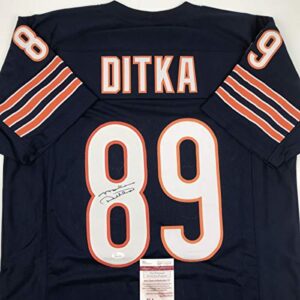 autographed/signed mike ditka chicago blue football jersey jsa coa