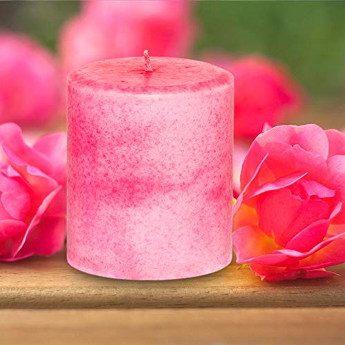 Kindred Essence Handmade Highly Scented Pillar Candles | 14oz | 397g | 45 hrs Burn Time (Rose Petals)