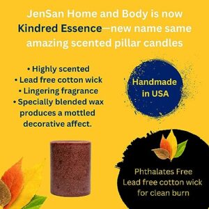 Kindred Essence Handmade Highly Scented Pillar Candles | 14oz | 397g | 45 hrs Burn Time (Rose Petals)