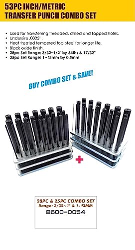 HHIP 8600-0041 28 Piece Transfer Punch Set, 3/32" - 1/2"