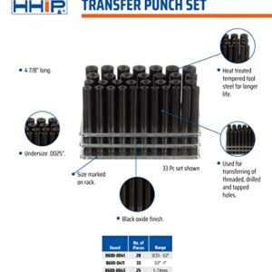 HHIP 8600-0041 28 Piece Transfer Punch Set, 3/32" - 1/2"