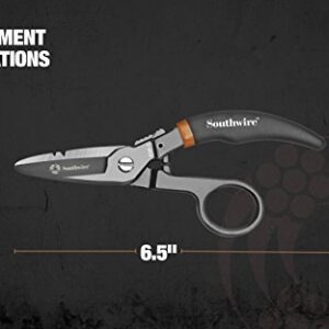 Southwire - ESP-1 Tools & Equipment ESP1 Electrician Scissors DataComm Snips, Durable Serrated Blade, Built in Notches, Precise Control, Textured Grip Handle for Added Comfort, Nickle Finished Plate