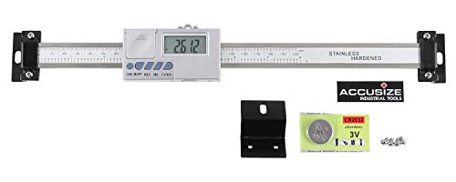 Accusize Industrial Tools 0-8''/0-200 mm by 0.0005''/0.01 mm Horizontal Electronic Digital DRO Scale Unit, Abho-0008