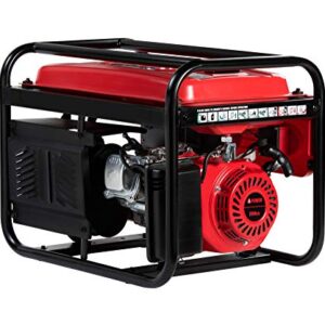 A-iPower AP4000 4,000-Watt Gasoline Powered Manual Start Generator, 4000 Watt, red