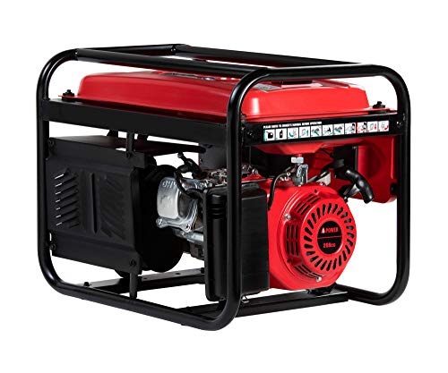 A-iPower AP4000 4,000-Watt Gasoline Powered Manual Start Generator, 4000 Watt, red