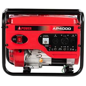 A-iPower AP4000 4,000-Watt Gasoline Powered Manual Start Generator, 4000 Watt, red