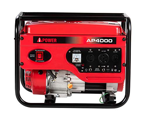 A-iPower AP4000 4,000-Watt Gasoline Powered Manual Start Generator, 4000 Watt, red