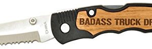 Personalized Gifts Father's Day Gift for Dad Badass Truck Driver Laser Engraved Stainless Steel Folding Pocket Knife