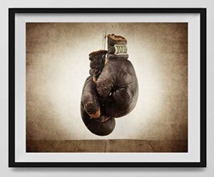 vintage boxing gloves on vintage background fine art photography print, sports decor, boxing decor, man cave art, vintage sports nursery art,boxing gloves, nursery decor, kids room wall art.