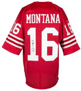 joe montana autographed signed custom red pro style football jersey jsa