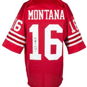 Joe Montana Autographed Signed Custom Red Pro Style Football Jersey JSA