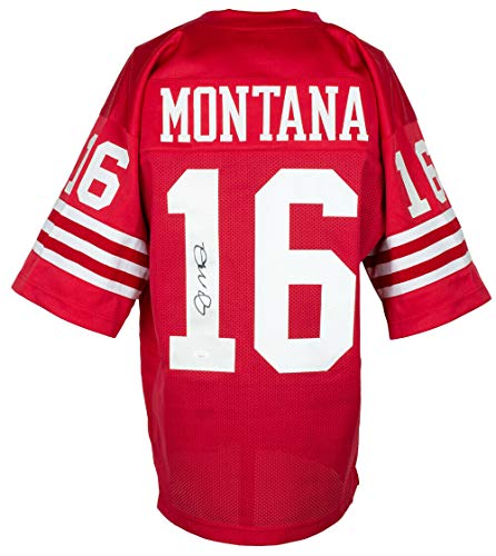 Joe Montana Autographed Signed Custom Red Pro Style Football Jersey JSA