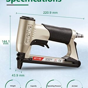 meite MT7116S Pneumatic Upholstery Stapler 22 Gauge 71 Series 3/8" Crown Industrial Fine Wire Stapler with Safety