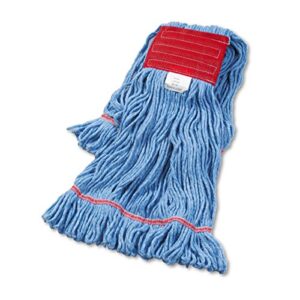 boardwalk bwk503blct super loop wet mop head, cotton/synthetic, large size, blue (case of 12)