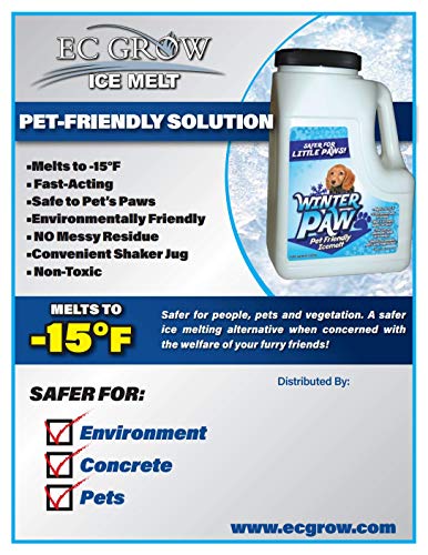 EC Grow Winter Paw Pet Friendly Ice Melt (8 lbs) | Melts to -15 degrees F | Non-toxic and environmentally friendly ice melt