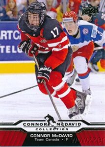 2015/2016 upper deck connor mcdavid collection rookie in his team canada uniform in mint condition! awesome rookie card of nhl’s #1 pick shipped in ultra pro top loader to protect it!