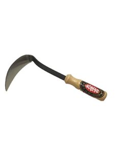 bluearrowexpress kana hoe 217 japanese garden tool - hand hoe/sickle is perfect for weeding and cultivating. the blade edge is very sharp.