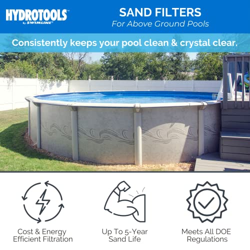 SWIMLINE HYDROTOOLS 14 Inch Sand Filter Combo Set With Stand & Multi Port Valve |0.43 THP DOE Compliant Pump 2400 GPH | Up to 10500 Gallons | 60 Pound Sand Capacity, FILTRATION