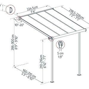 Palram - Canopia Sierra 8' x 8' Patio/Door Cover - White