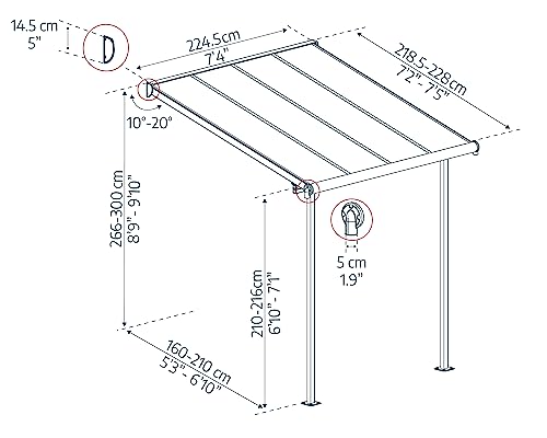 Palram - Canopia Sierra 8' x 8' Patio/Door Cover - White