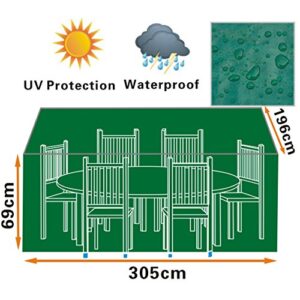 benefitusa patio outdoor garden furniture cover winter rectangle table chair protector patio set-green