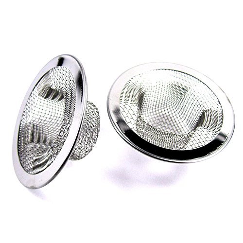 Iafand 2pcs Metal Sink Strainer Bathtub Drain Hole Hair Catcher Drain Hole Filter Trap