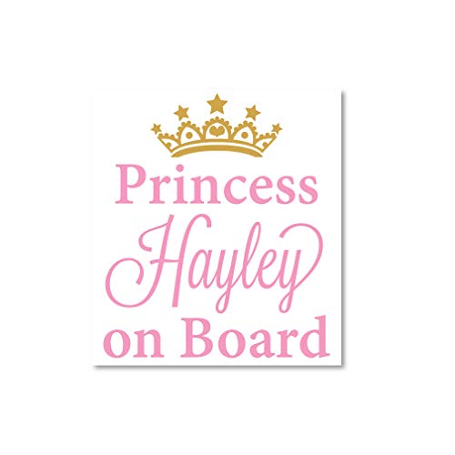 Personalized Name "Princess on Board" Sign Vinyl Decal Sticker for Cars/Trucks